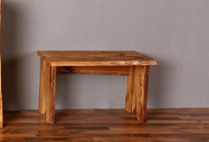 Hocker Eiche massiv Woodline sägerauh Pick-Up-Möbel