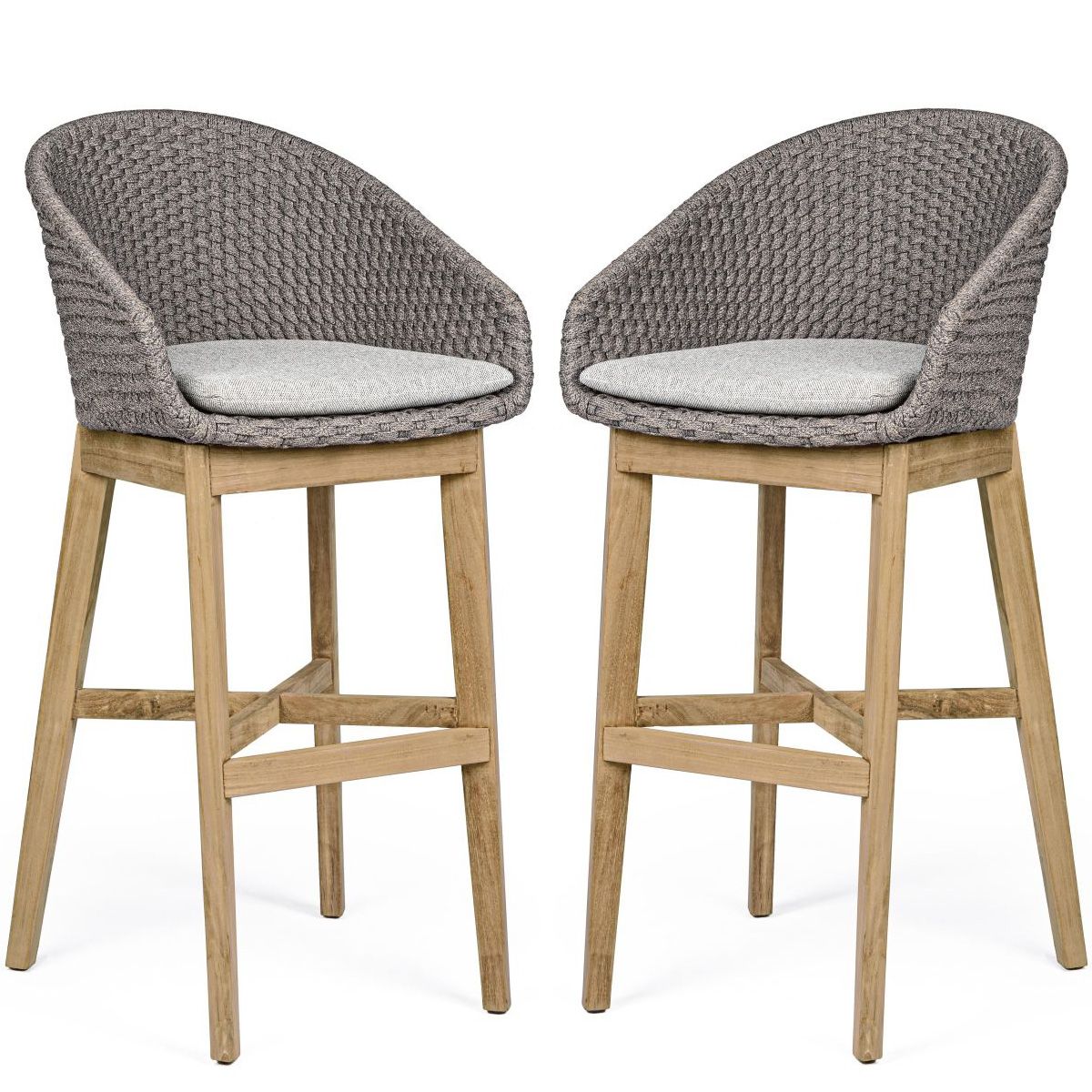 Outdoor Barhocker mit Lehne stone Coachella 2er Set Pick-Up-Möbel