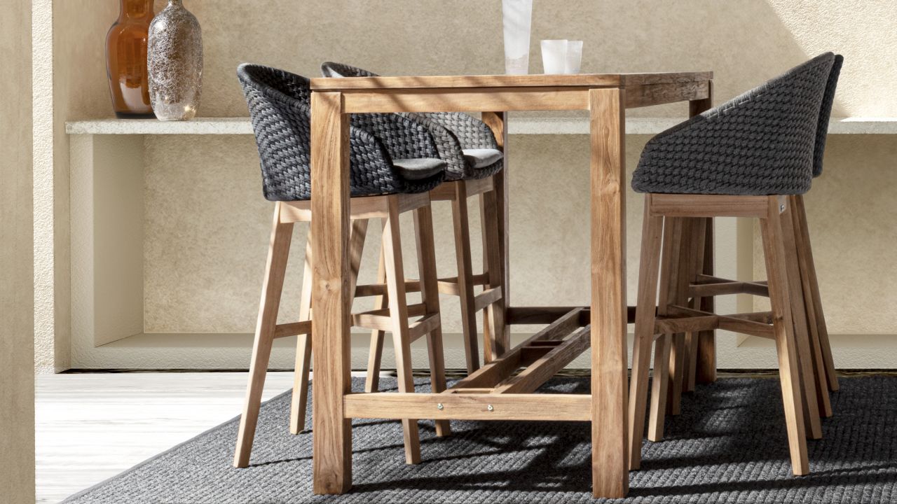 Outdoor Barhocker mit Lehne anthrazit Coachella 2er Pick-Up-Möbel