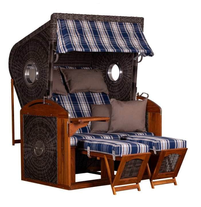 Bullaugen Strandkorb deVries PURE Sailor XL stone grey Pick-Up-Möbel