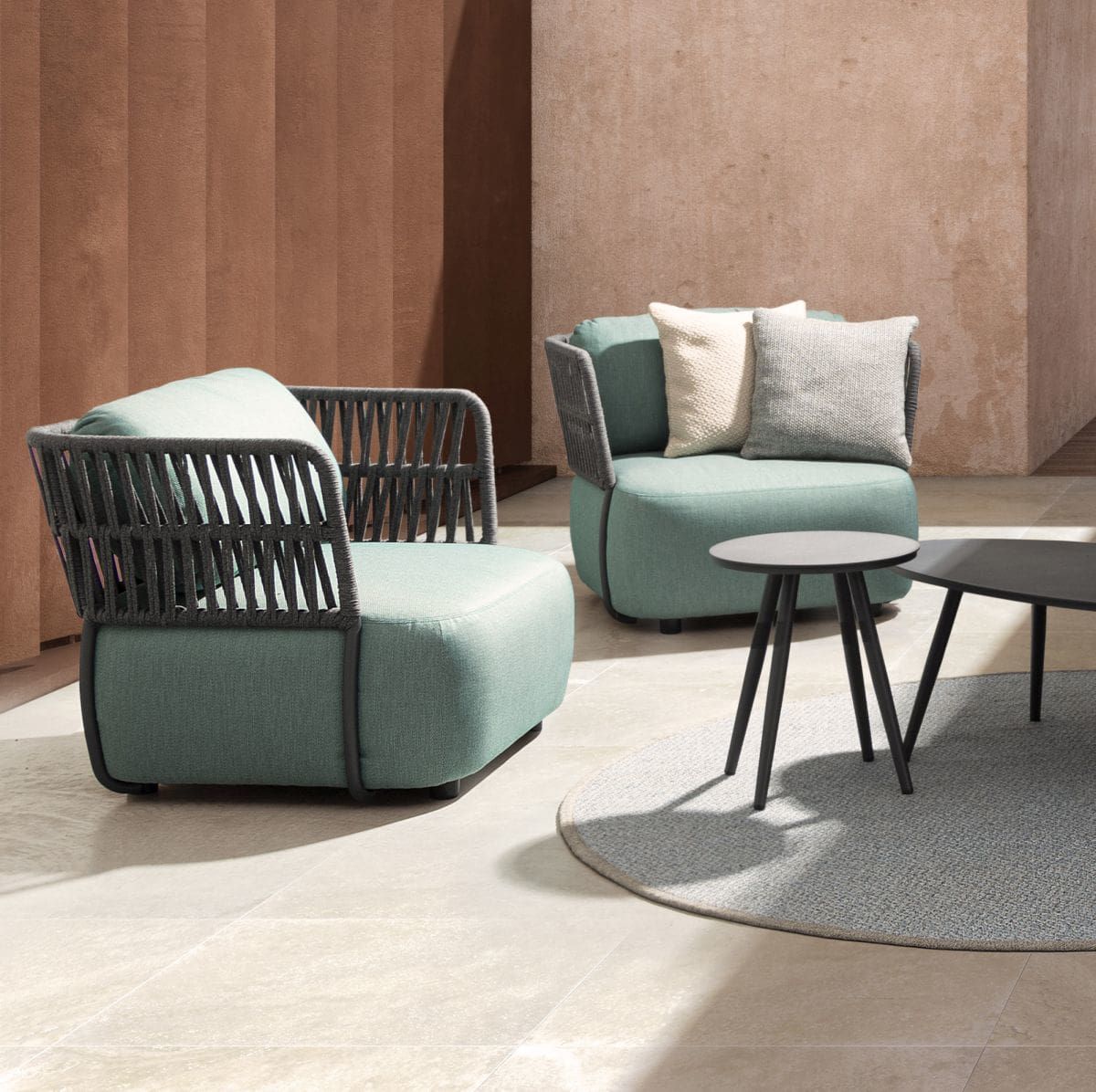 Loungesessel Outdoor wetterfest Aluminium Jade grün Palmer Pick-Up-Möbel