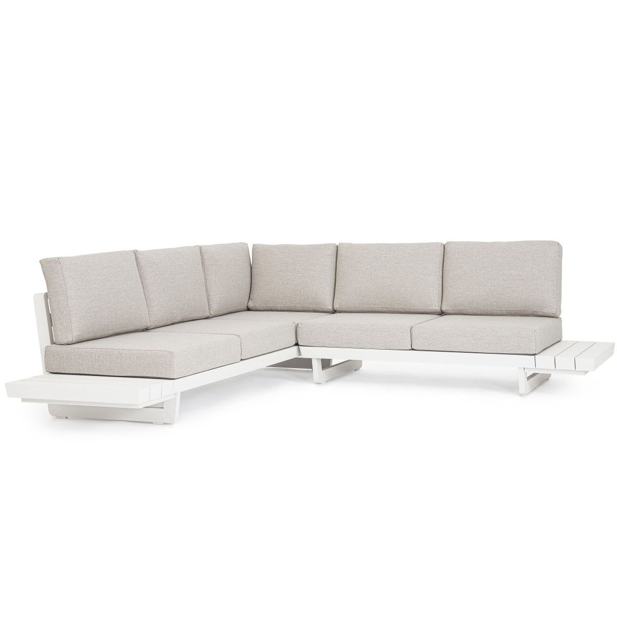 Outdoor Sofa wetterfest Aluminium Infinity Ecklounge weiB 253x259 cm